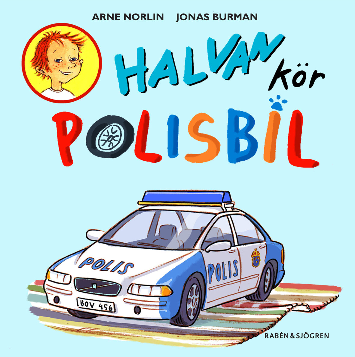 Halvan kör polisbil | Bok